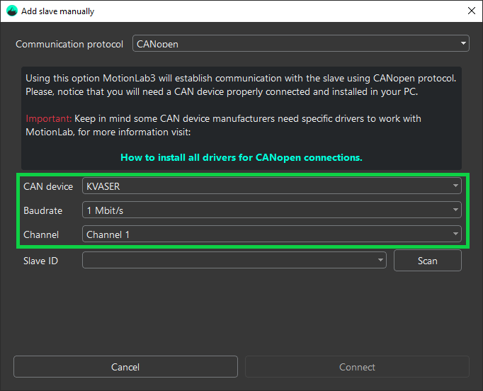 Connect PC and servo drive