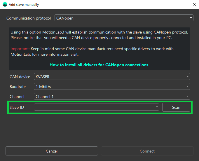 Connect PC and servo drive