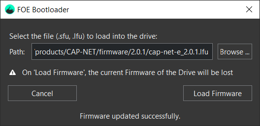 Firmware update through EtherCAT (Embedded FoE)
