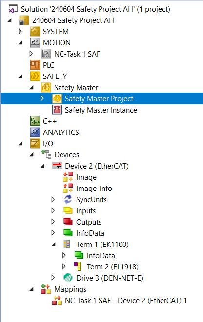 Setting up an FSoE application with TwinCAT